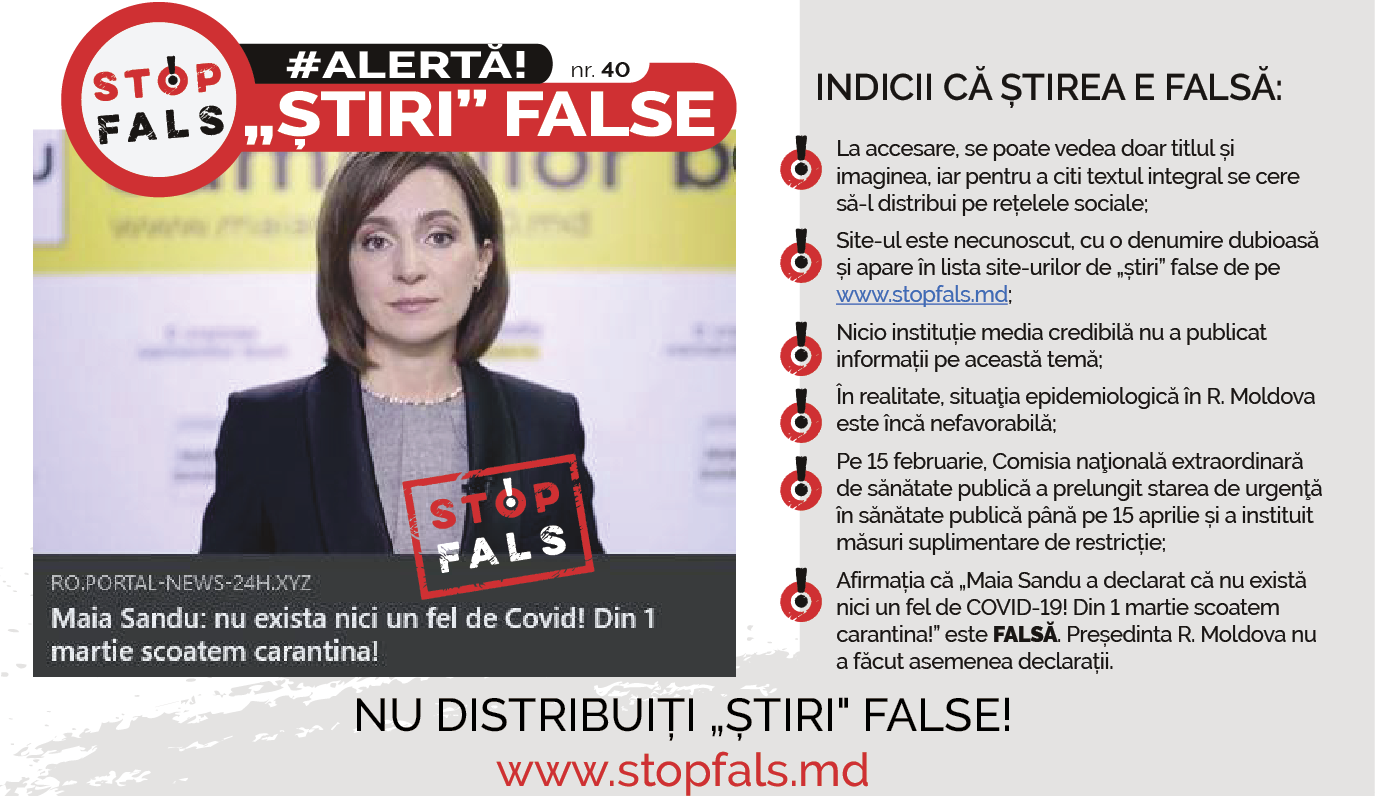 Stop Fals | ALERTĂ ”ȘTIRI” FALSE #40